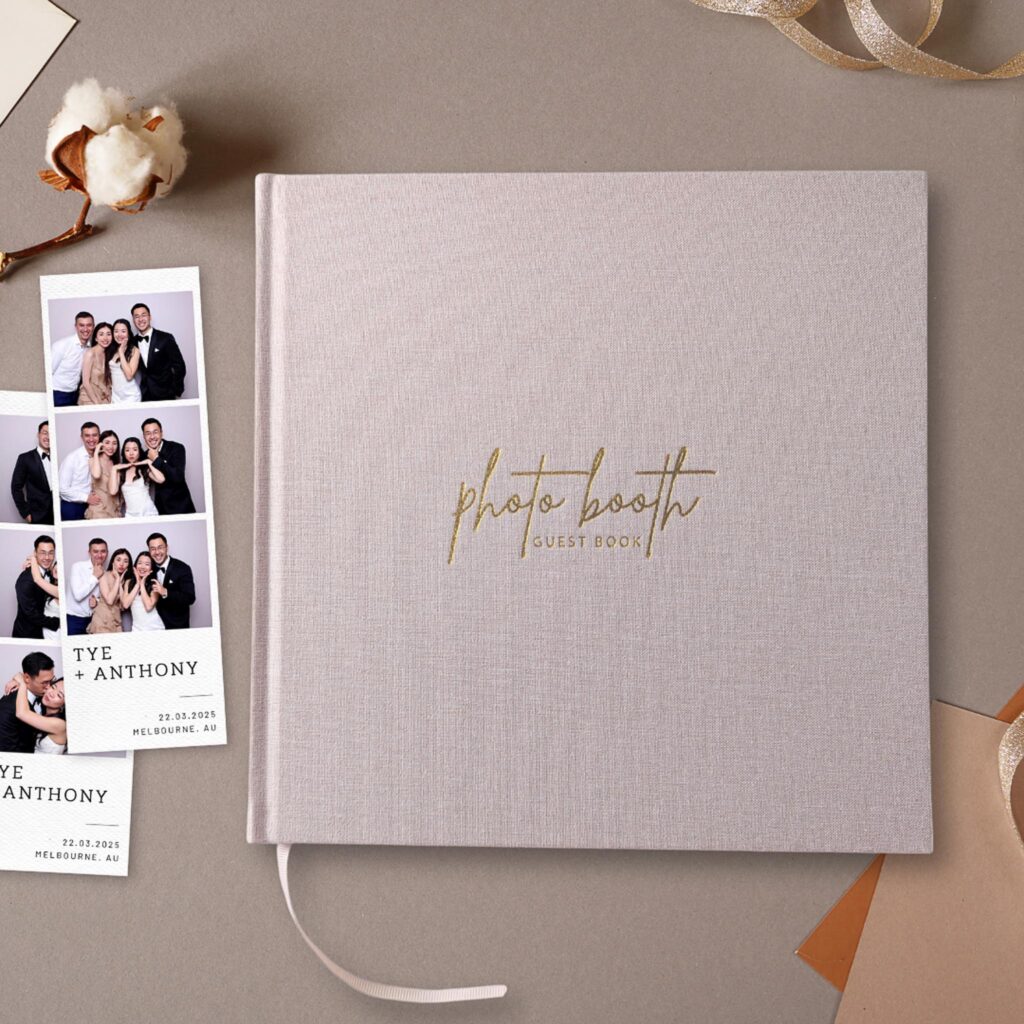 Beige Luxe-Linen Photo Booth Guestbooks - Photobooth Design Co.